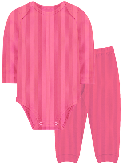 Conjunto Body Bebê Pagão Canelado Club Z 18298 Pink